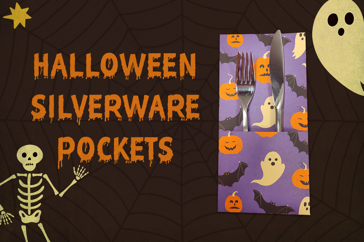 DIY Halloween Silverware Pockets Using Silhouette/Cricut